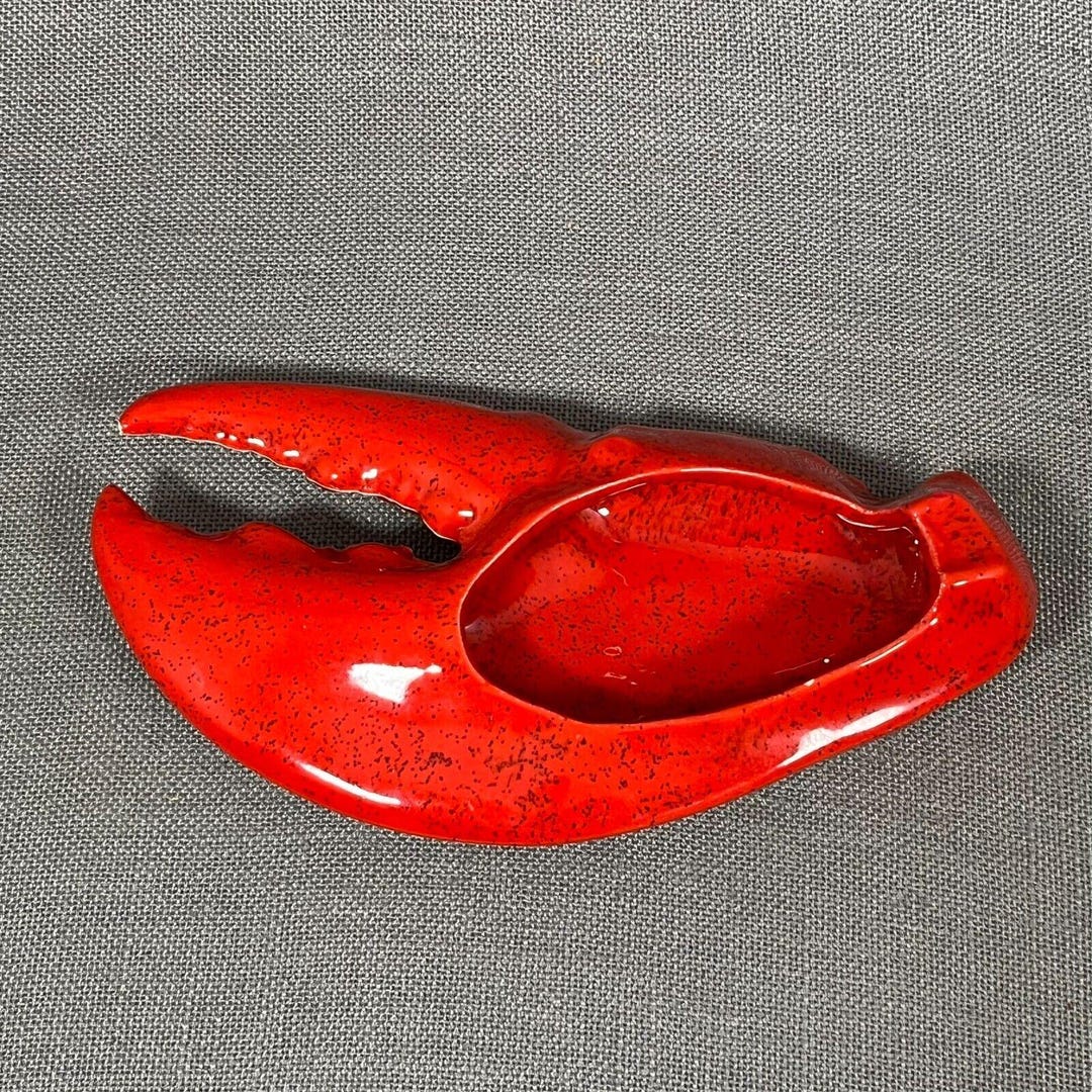 Red Ceramic Lobster Claw Ashtray or Trinket Dish Mid-century Kitsch - Etsy