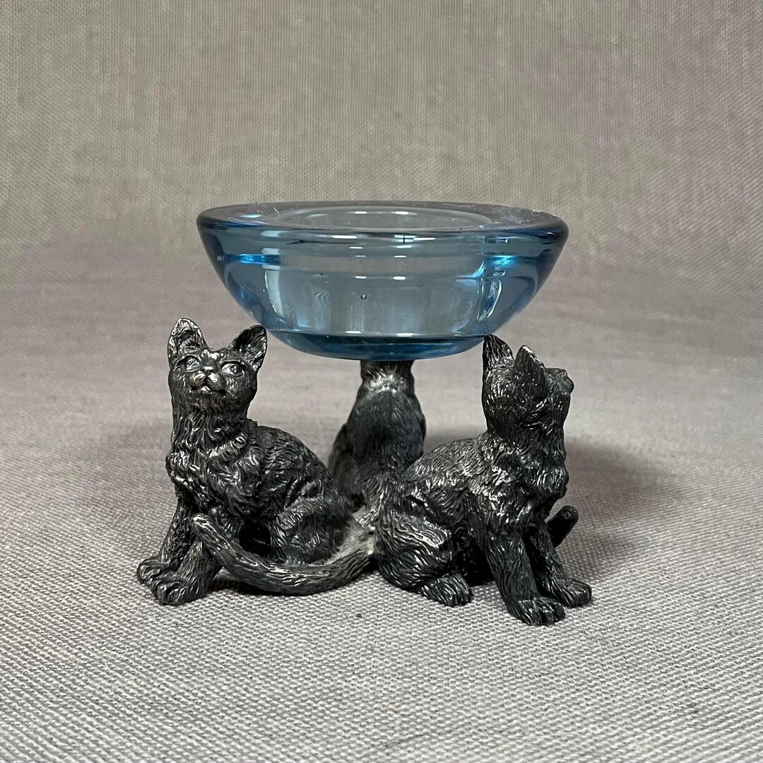 3 Pewter Kittens Stand for Bowls Paperweights Plants Candles - Etsy
