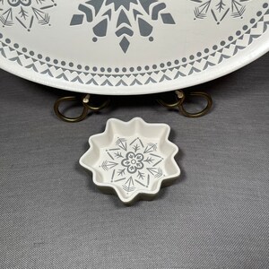 Snowflake Holiday Stoneware Serving Platter and Side Dish - Nordic ...