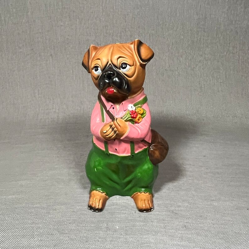 Vintage Ceramic Dog Bank Pug Boxer Bulldog Hand-made in Portugal by ...