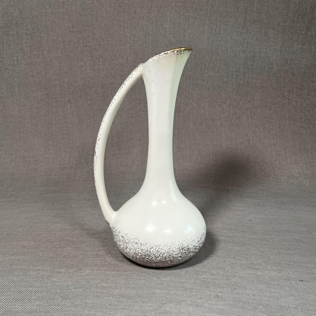 Mid-century Modern Pitcher Vase Retro Gold Splatter Pattern Ewer - Etsy