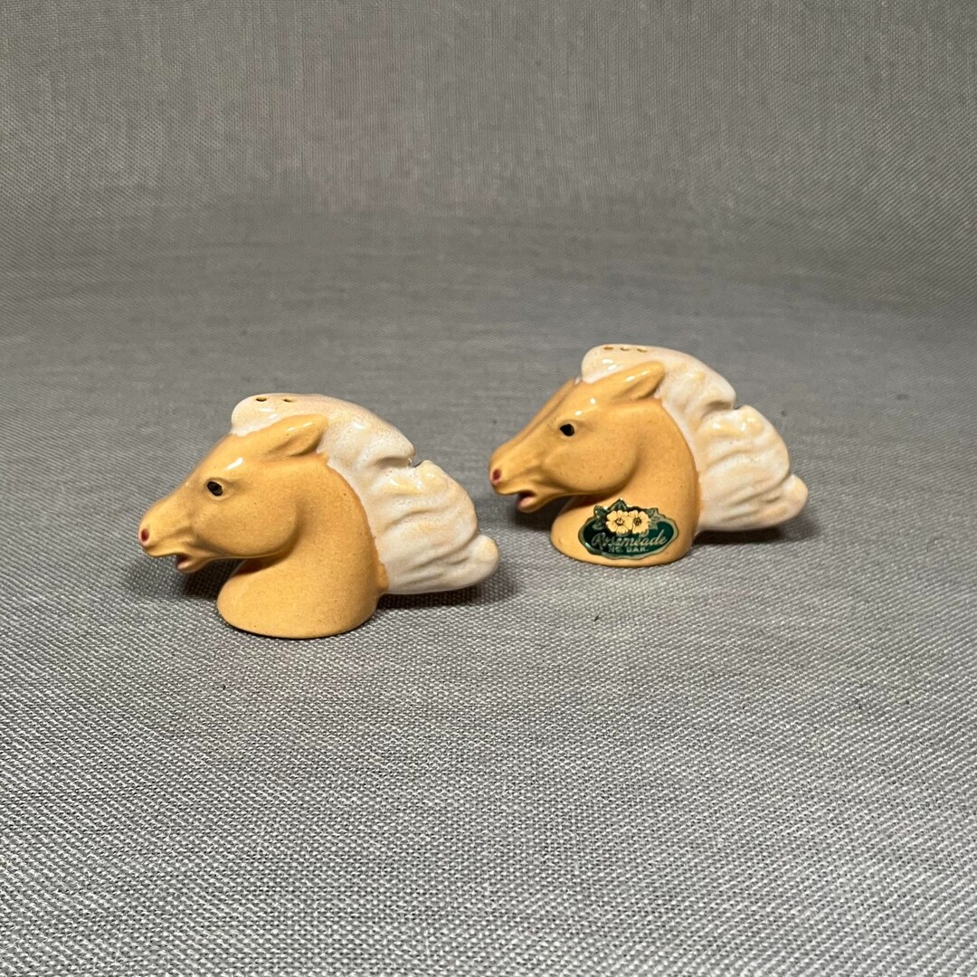 ROSEMEADE POTTERY Horse Head Salt and Pepper Shakers North Dakota ...