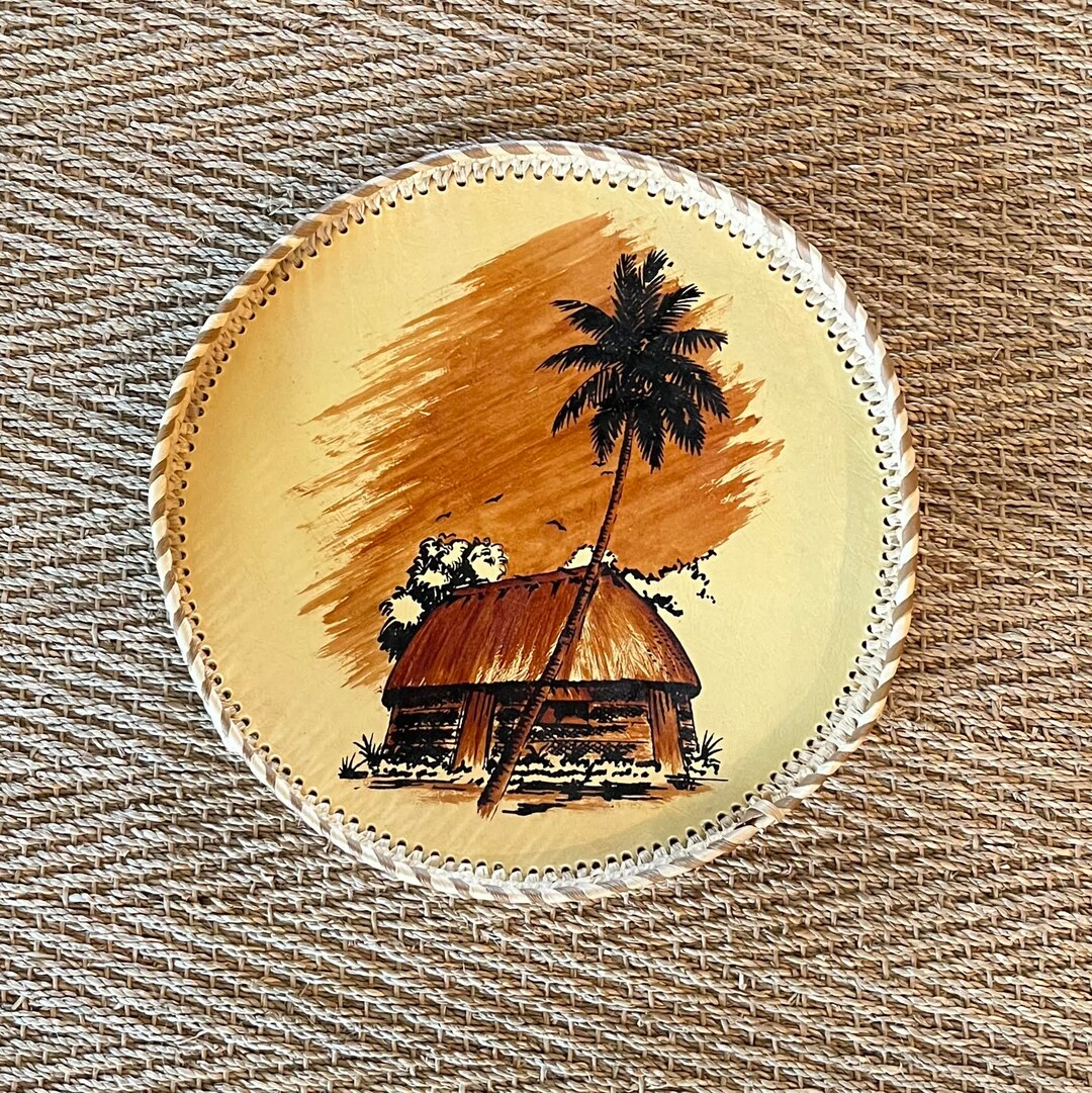 Vintage Tribal Tiki Serving Tray Hawaiian Ethnic Party Barbecue - Etsy