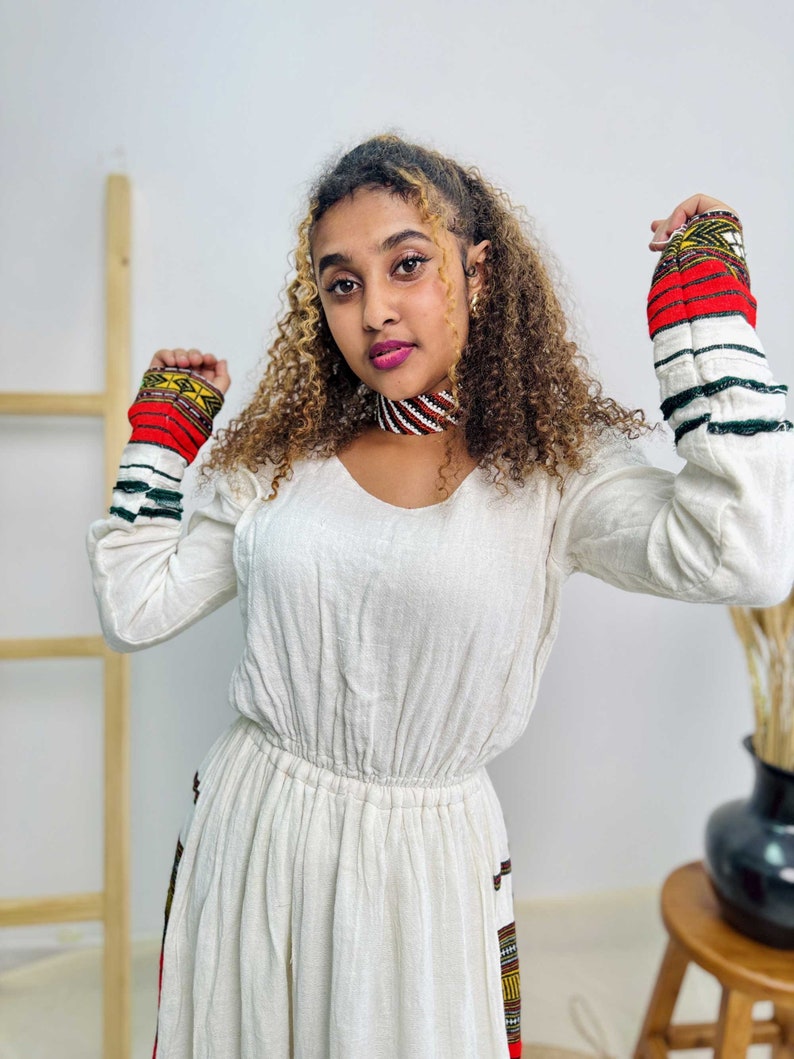 Kemise Oromo Dress With Accessories Red Design Handwoven Habesha Dress ...