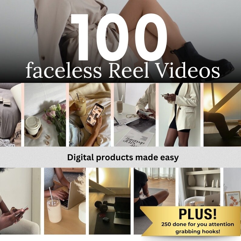 100 Faceless Reel Collection W/ Master Resell Rights MRR & Private ...