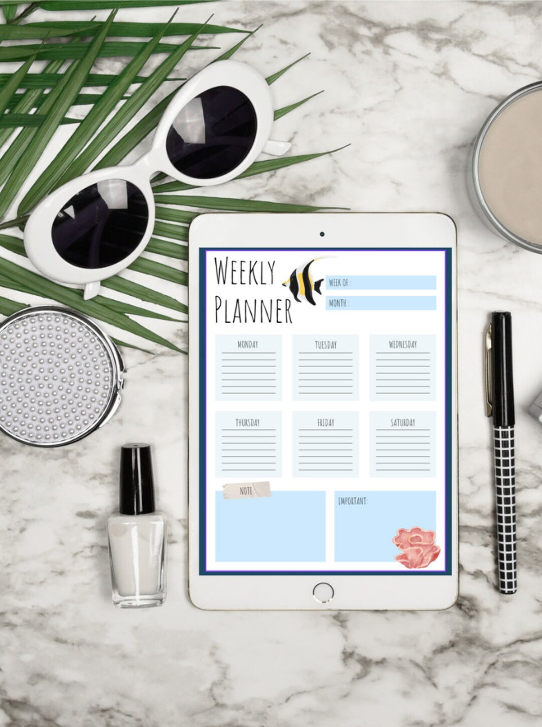 Digital Under the Sea Planner Weekly and Monthly Plan for Organization ...