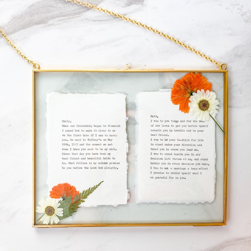 Custom Vow Wooden Frame - Etsy