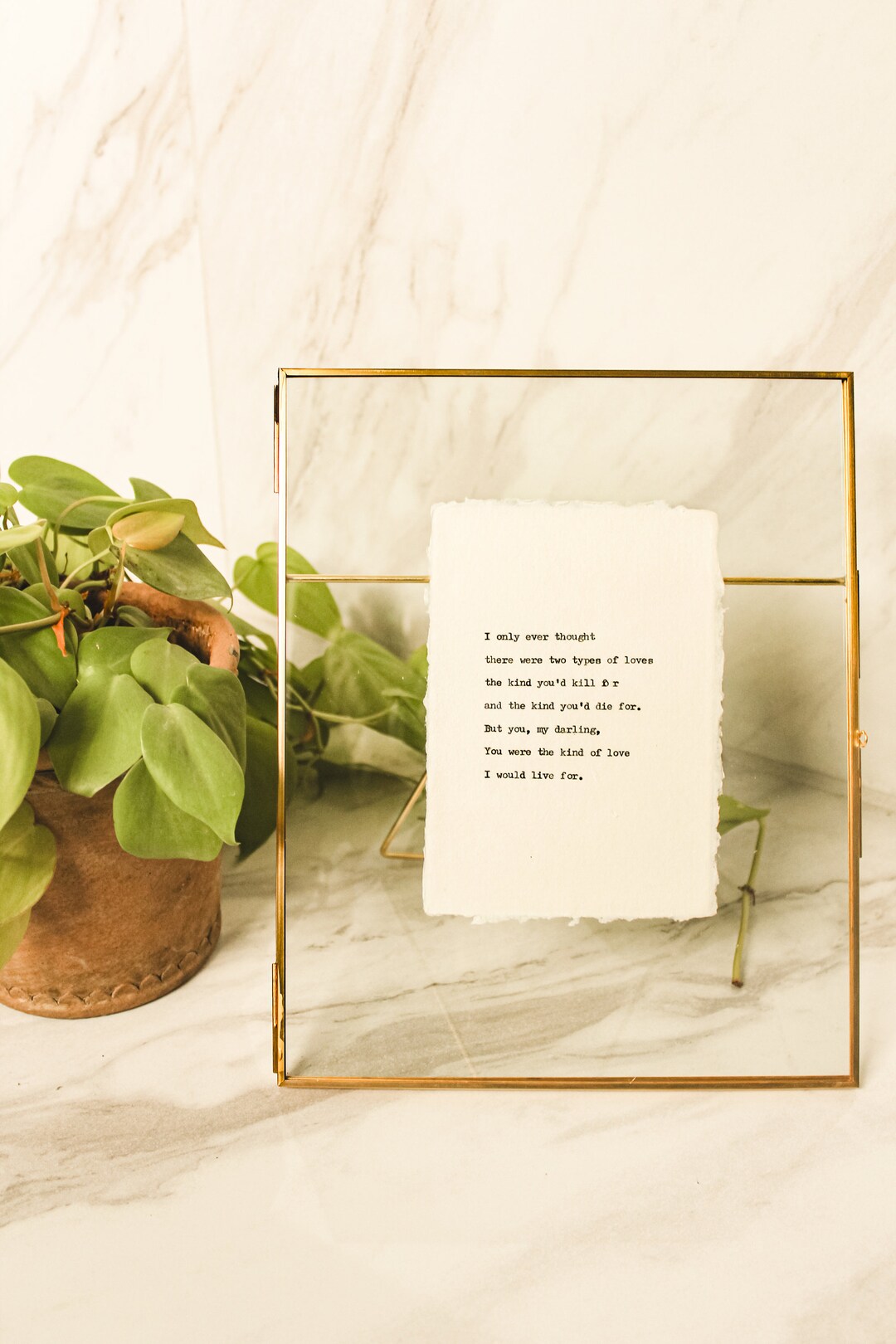 Custom Framed Quote With 8x10 Brass Frame - Etsy