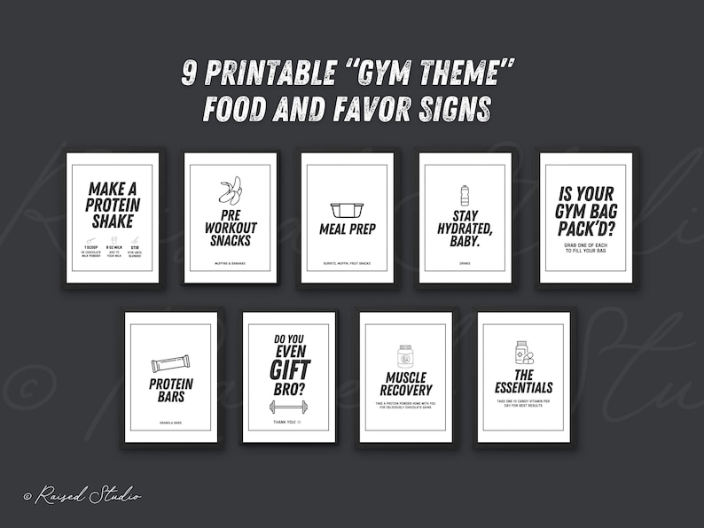 FULL BUNDLE Gym Party Template Bundle - Gym First Birthday - Candy ...