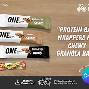 Custom "protein Bar" Granola Bar Wrapper Template - First Birthday ...