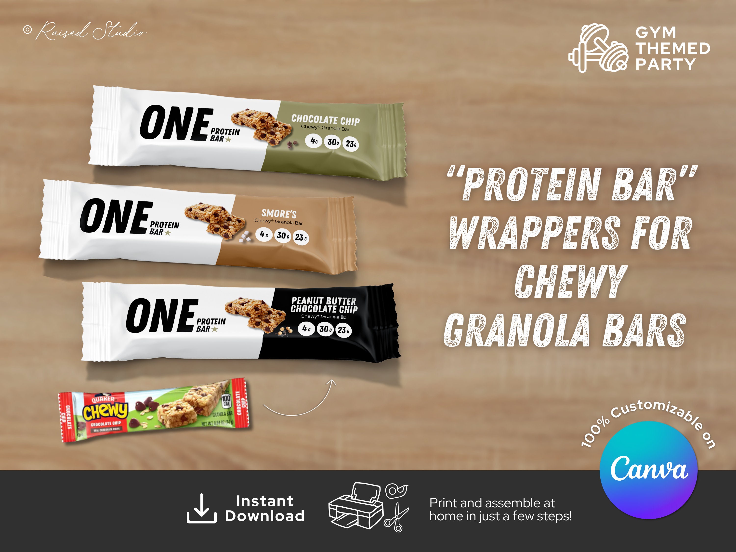 Custom "protein Bar" Granola Bar Wrapper Template - First Birthday ...