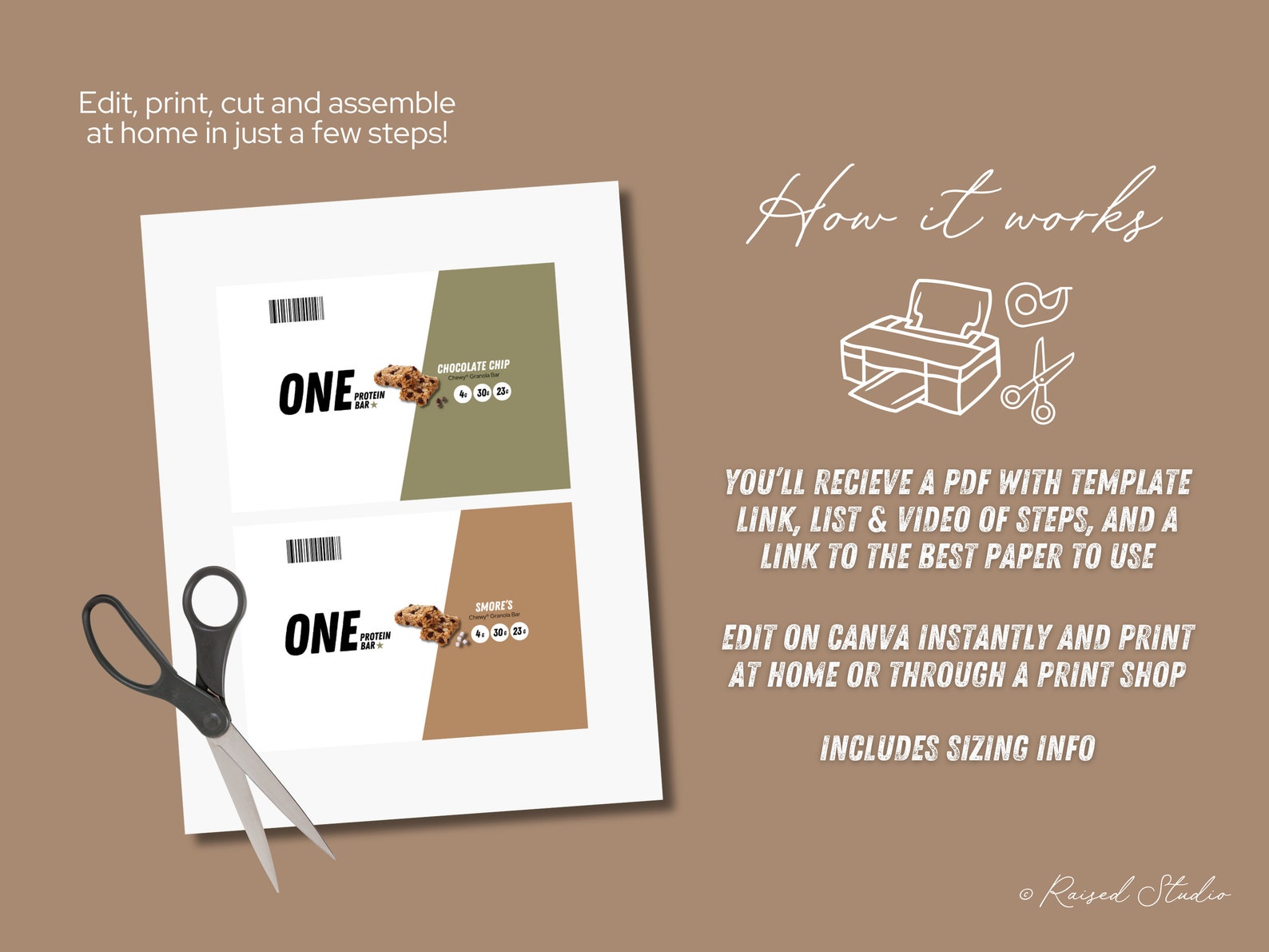 Custom "protein Bar" Granola Bar Wrapper Template - First Birthday ...