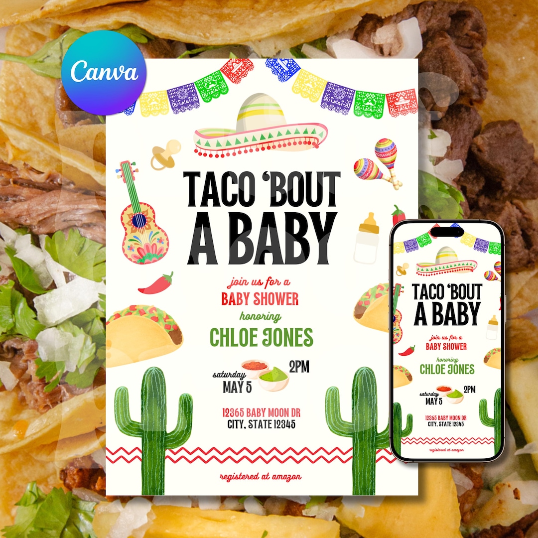 Taco Bout a Baby - Baby Shower - Taco Baby Shower - Cinco De Mayo Baby ...
