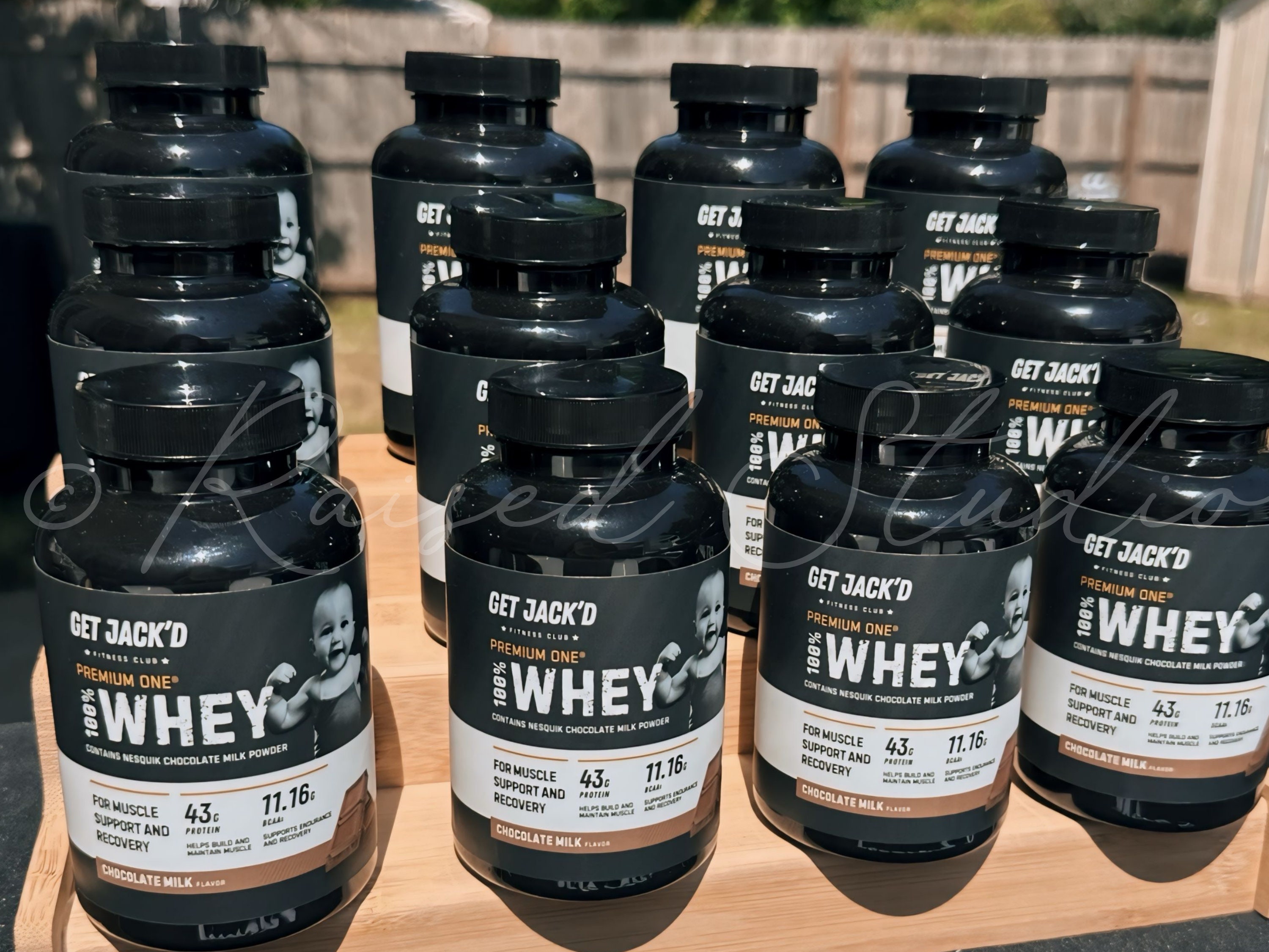 Custom "protein Powder" Bottle Labels Template - Gym First Birthday ...