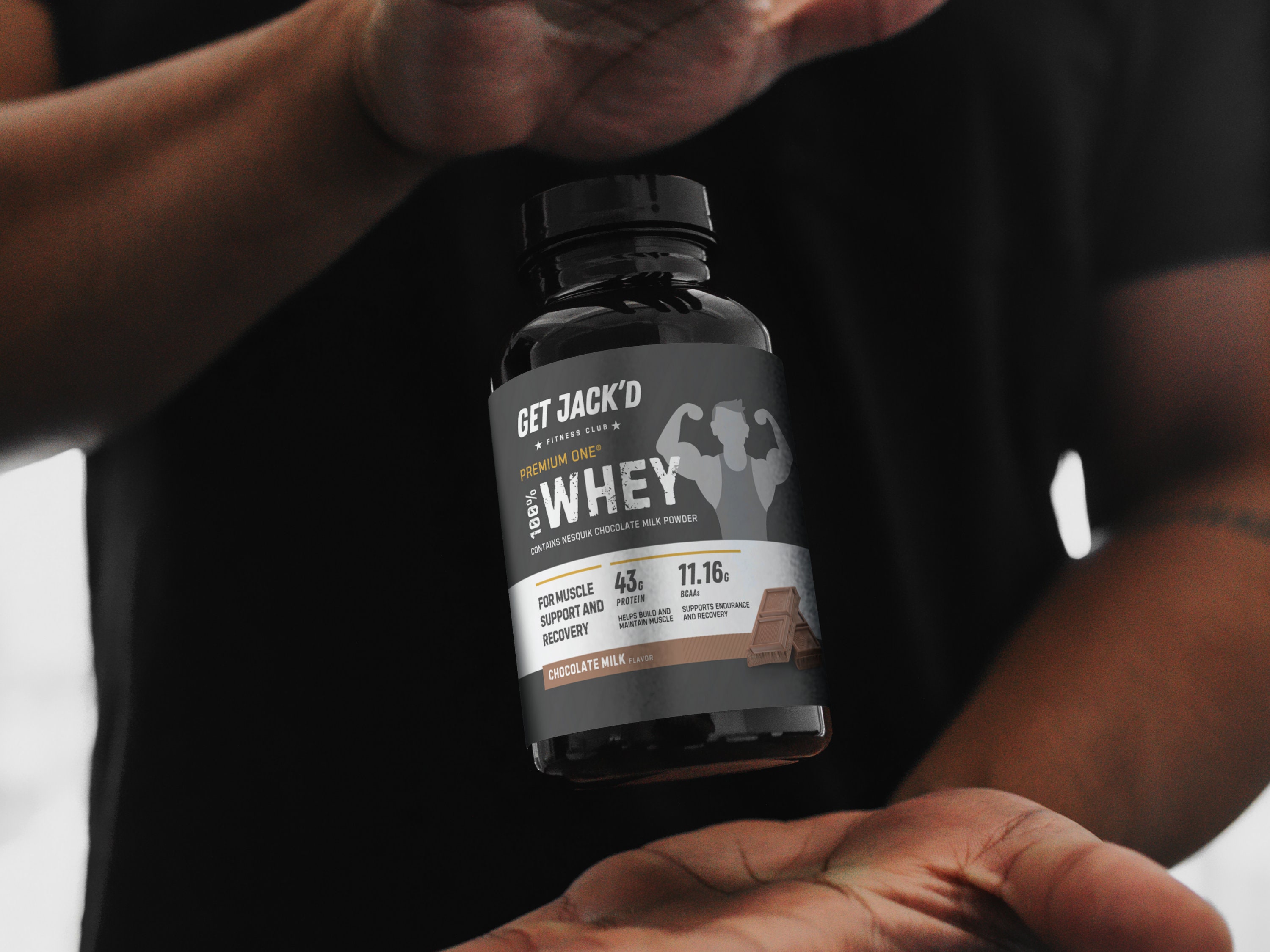 Custom "protein Powder" Bottle Labels Template - Gym First Birthday ...