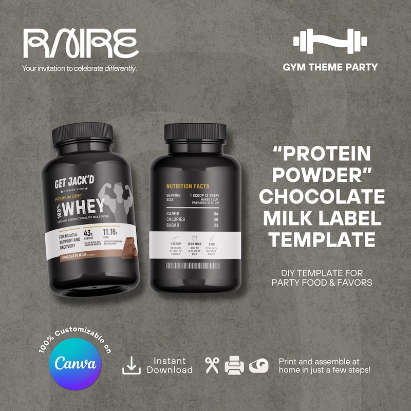 Protein Powder Template - Etsy