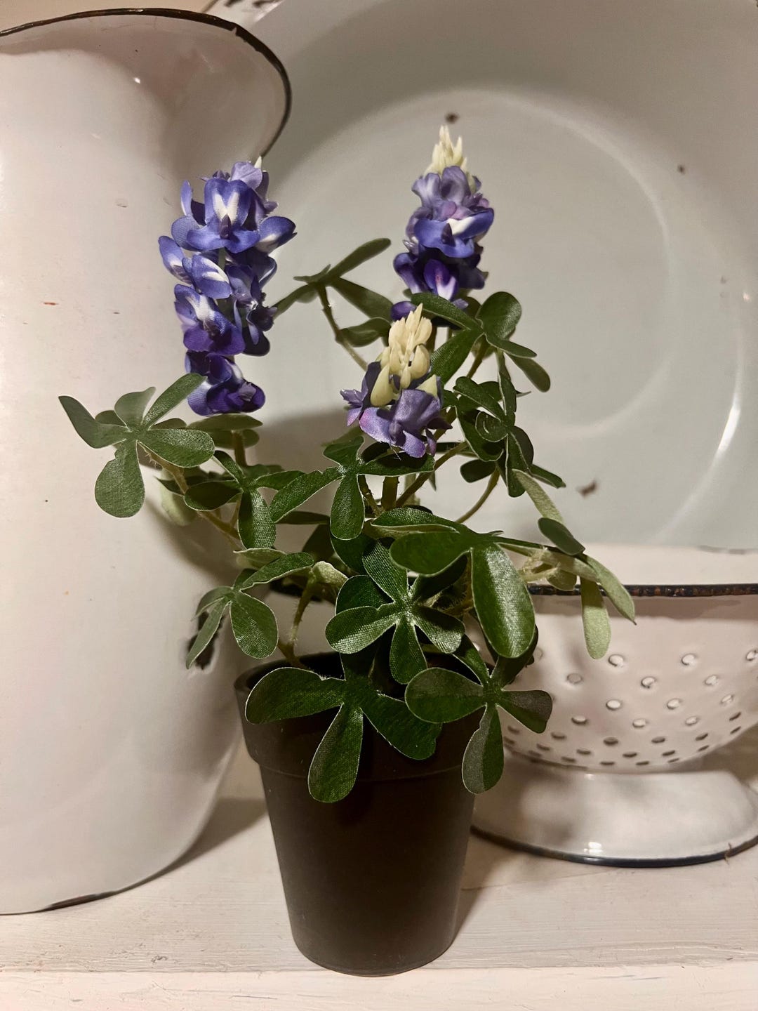Faux Bluebonnet Bush: Realistic Floral Arrangement in 3-inch Pot - Etsy