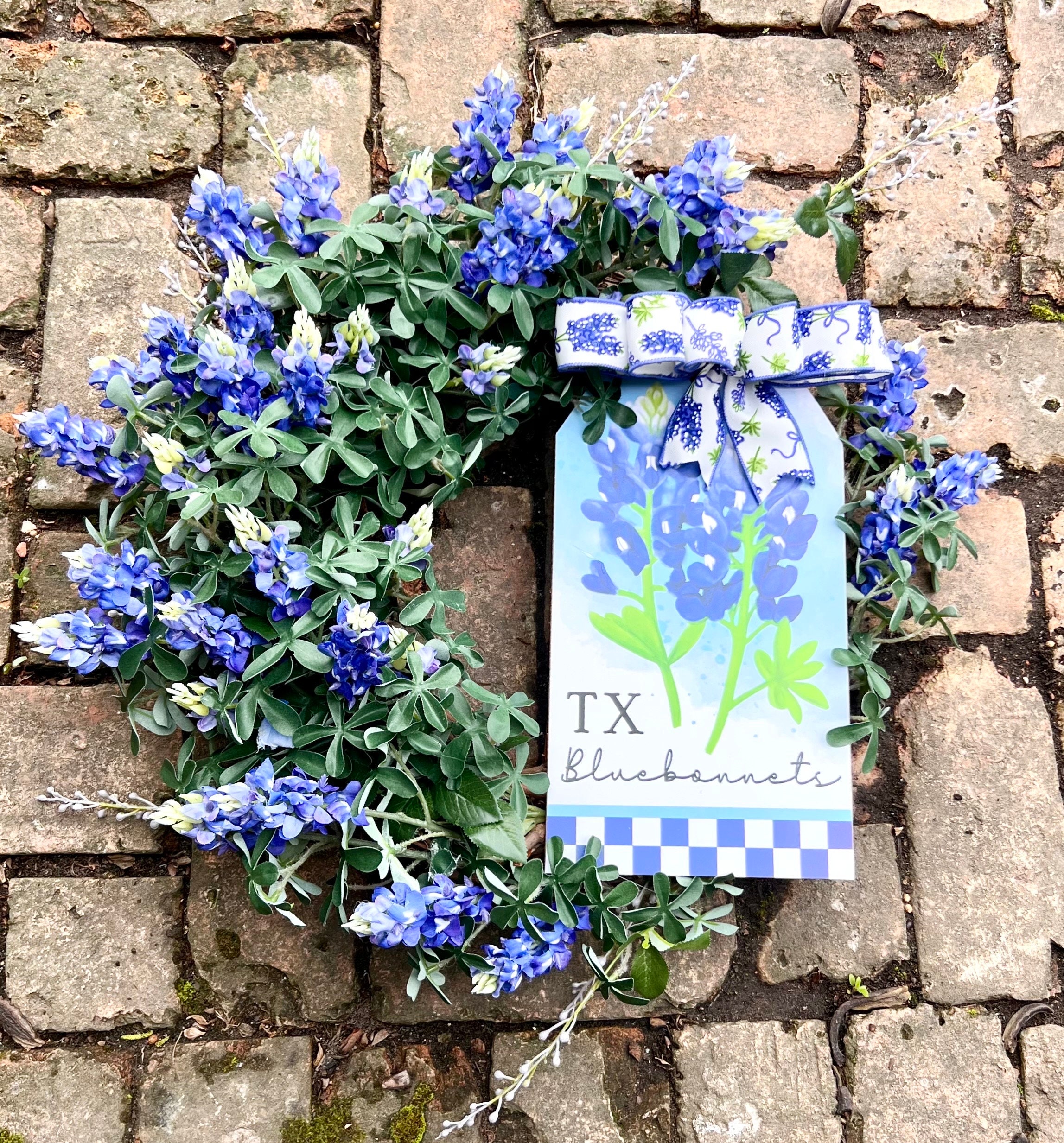 Texas Bluebonnet Everyday Wreath With for Front Door or Home Decor ...