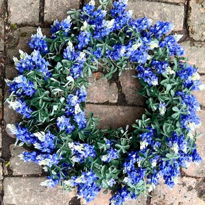 Bluebonnet Wreath: Realistic Faux Floral, Texas Home Decor - Etsy