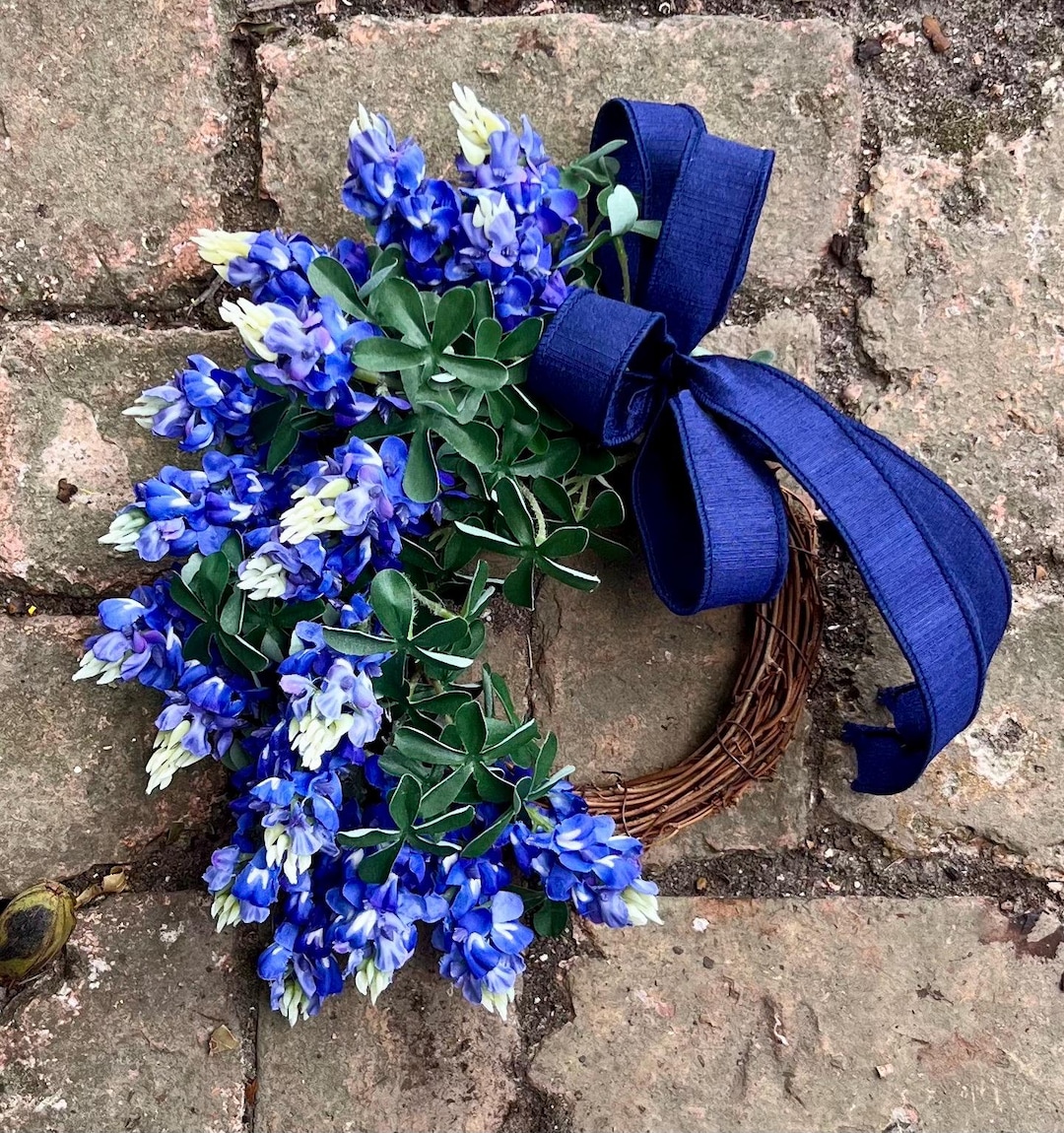 Texas Bluebonnet Mini Wreath Wall Art Porch or Home Decor Christmas ...
