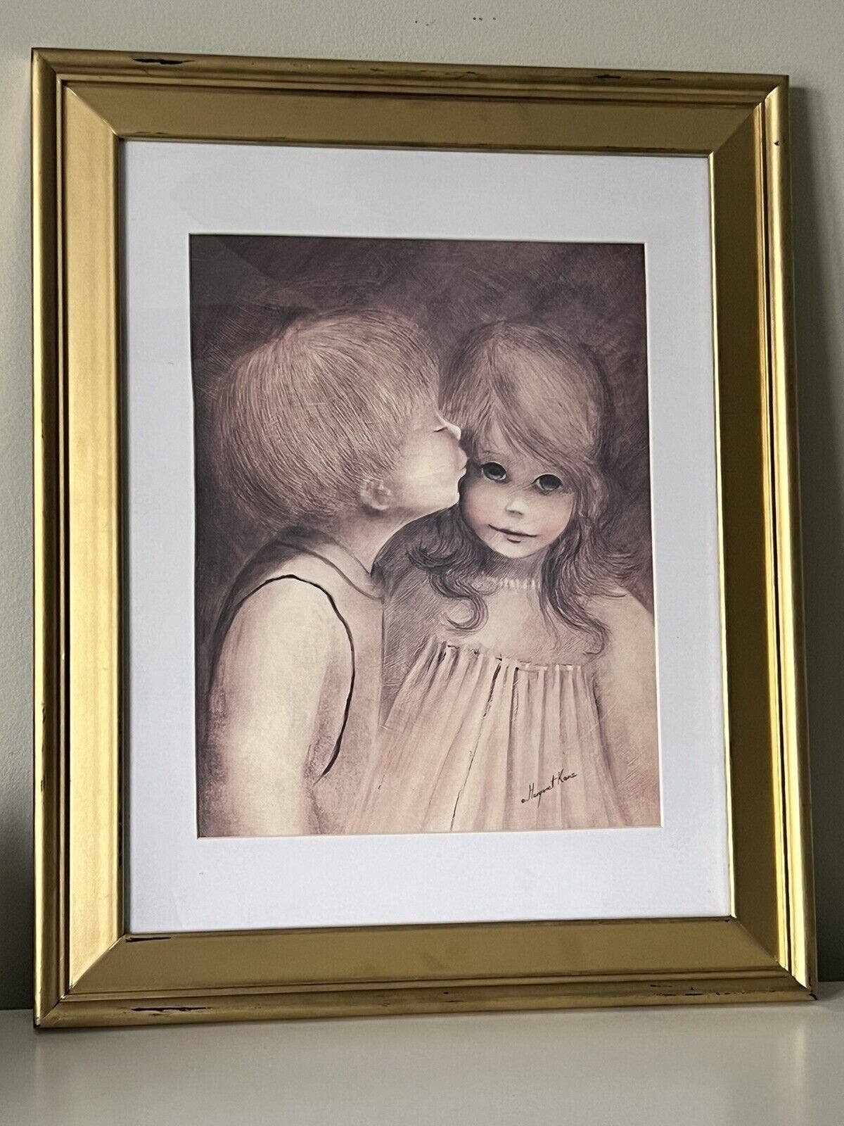 VTG Margaret Kane "a Little Kiss" Big Eyes Girl and Llittle Boy Signed & Framed - Etsy