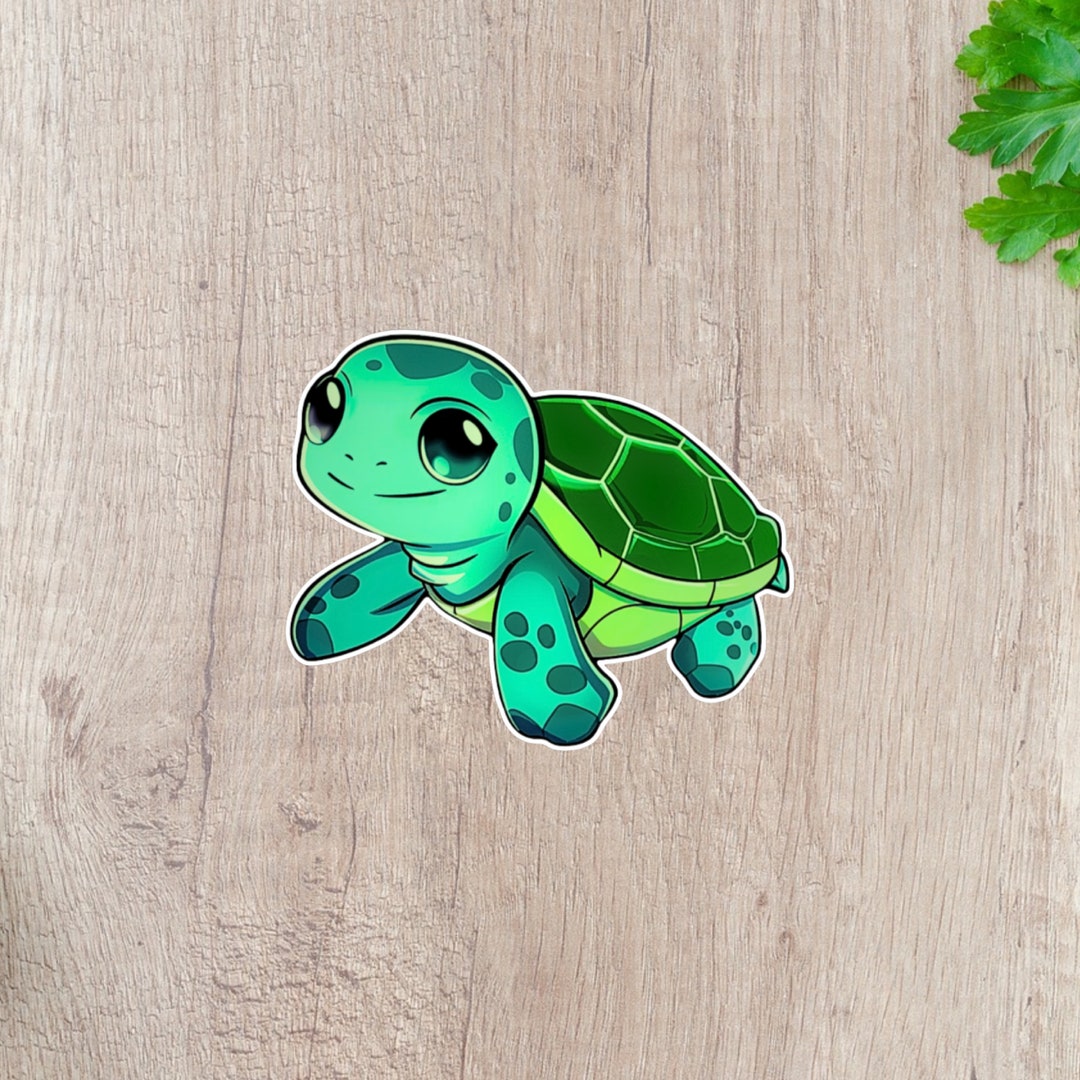 Kawaii Tortoise Turtle Sticker Cute Tortoise Turtle Vinyl - Etsy
