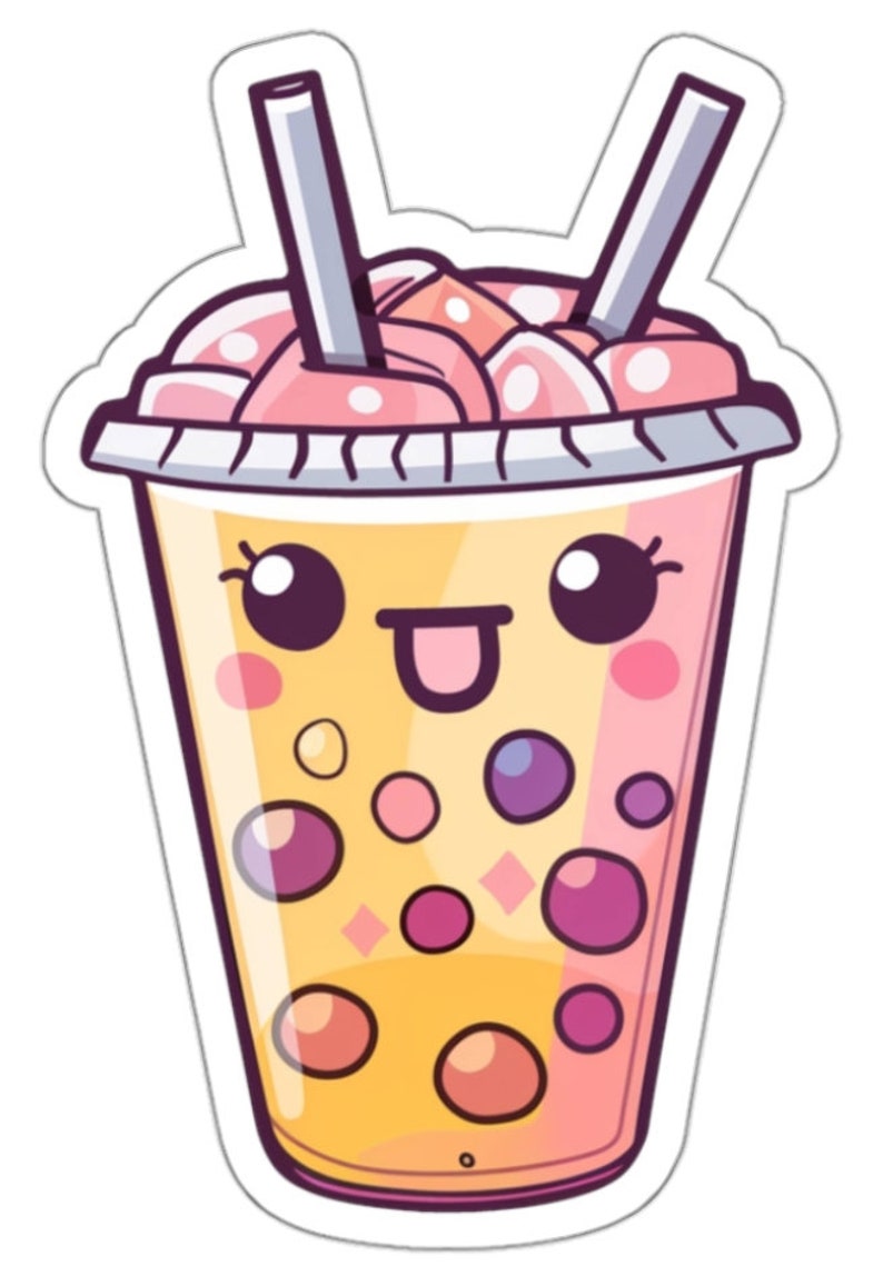 Cute Boba Sticker | Boba Vinyl Sticker | Kawaii Sticker | Laptop, Water ...