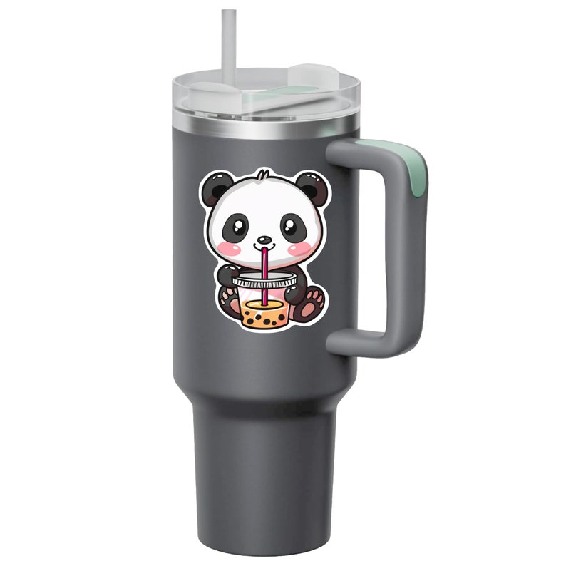 Cute Panda Boba Sticker | Panda Boba Vinyl Sticker | Kawaii Panda ...