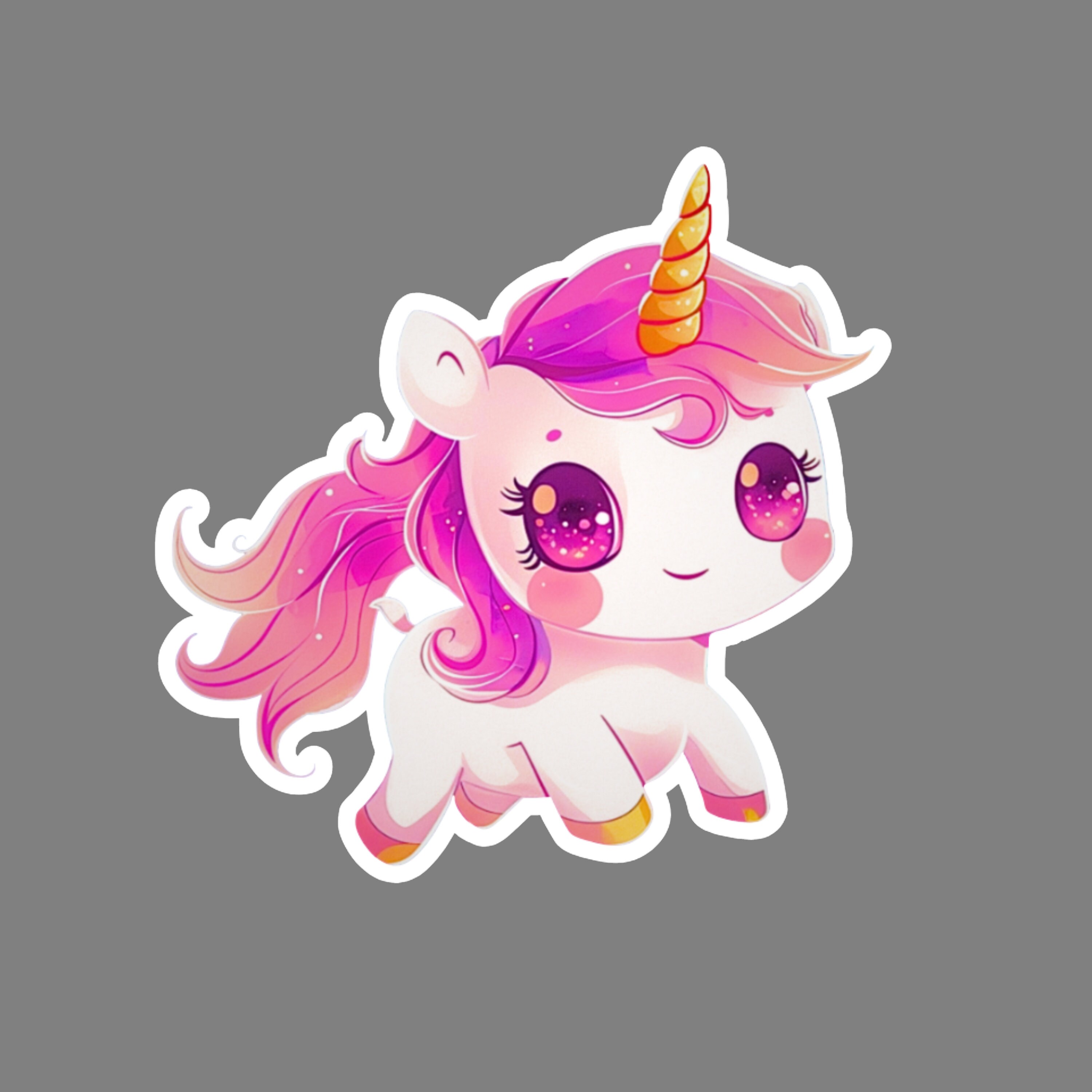 Cute Unicorn Sticker Kawaii Unicorn Vinyl Sticker Kawaii Sticker Laptop ...