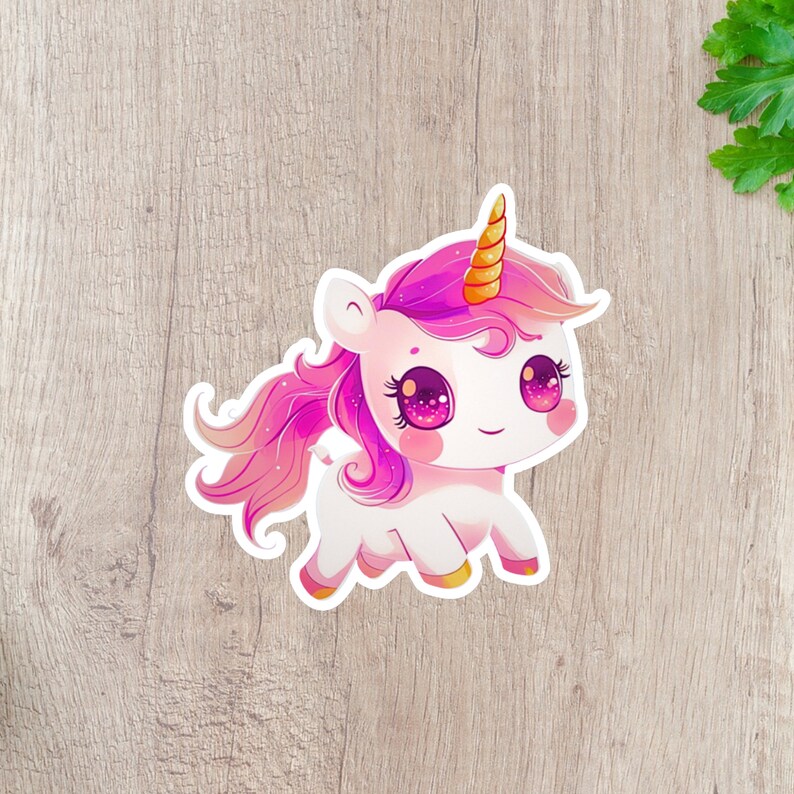 Cute Unicorn Sticker | Kawaii Unicorn Vinyl Sticker | Kawaii Sticker ...
