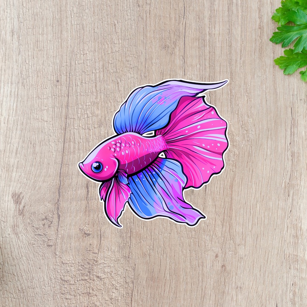 Cute Betta Fish Sticker Betta Fish Vinyl Sticker Kawaii Betta Fish ...
