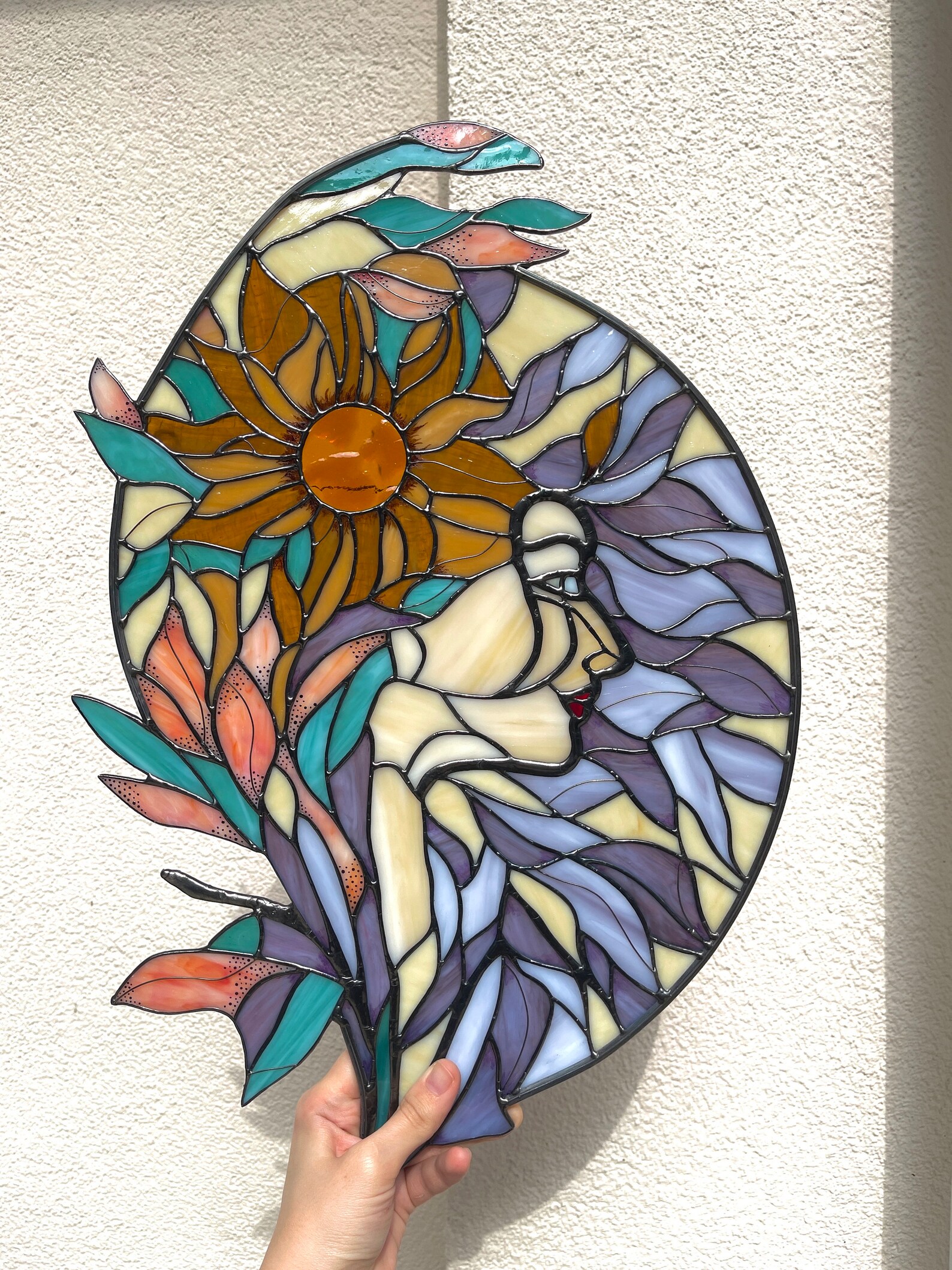 Stained Glass Goddess, Stained Glass Woman Portrait, Goddess Portrait ...