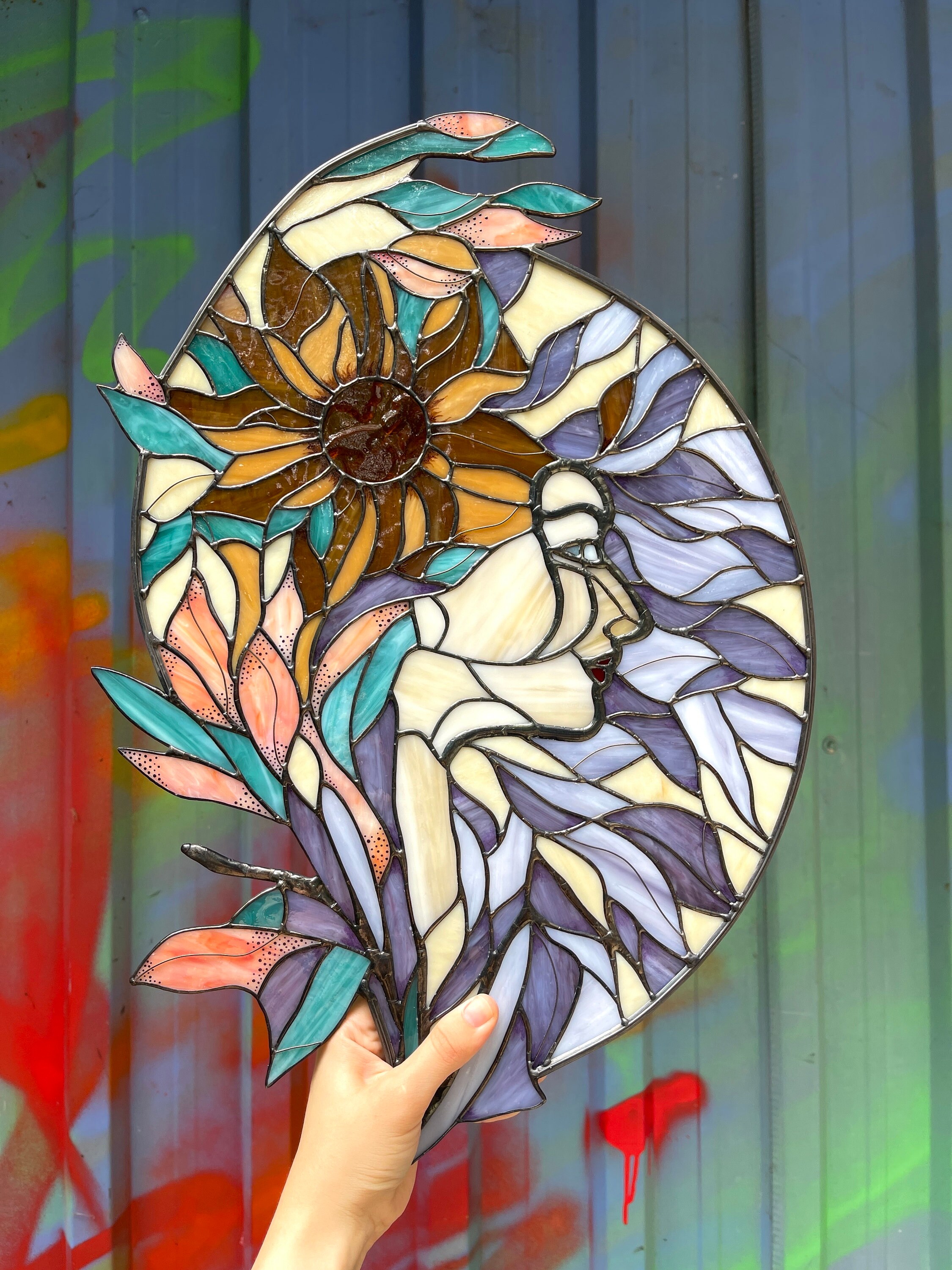 Stained Glass Goddess, Stained Glass Woman Portrait, Goddess Portrait ...