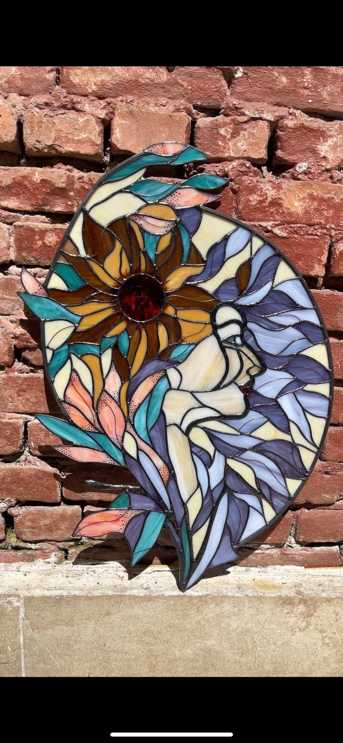 Stained Glass Goddess, Stained Glass Woman Portrait, Goddess Portrait ...