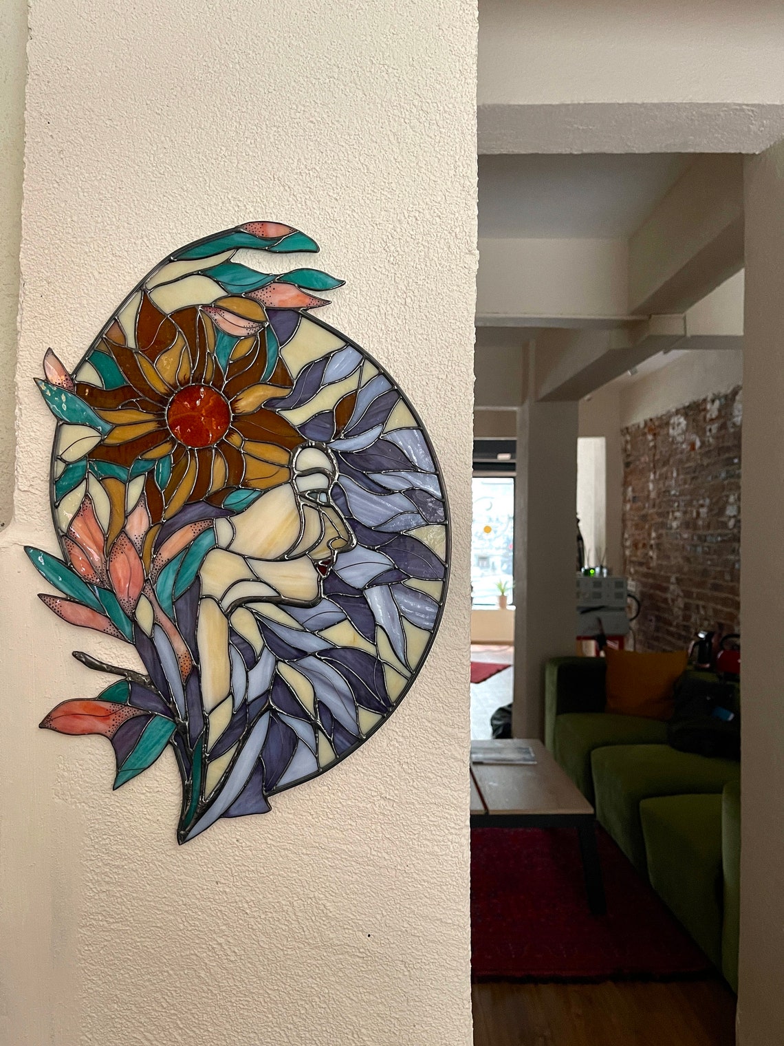 Stained Glass Goddess, Stained Glass Woman Portrait, Goddess Portrait ...