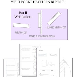 Piped and Welt Pocket Sewing Pattern Bundle Step by Step Instructions ...