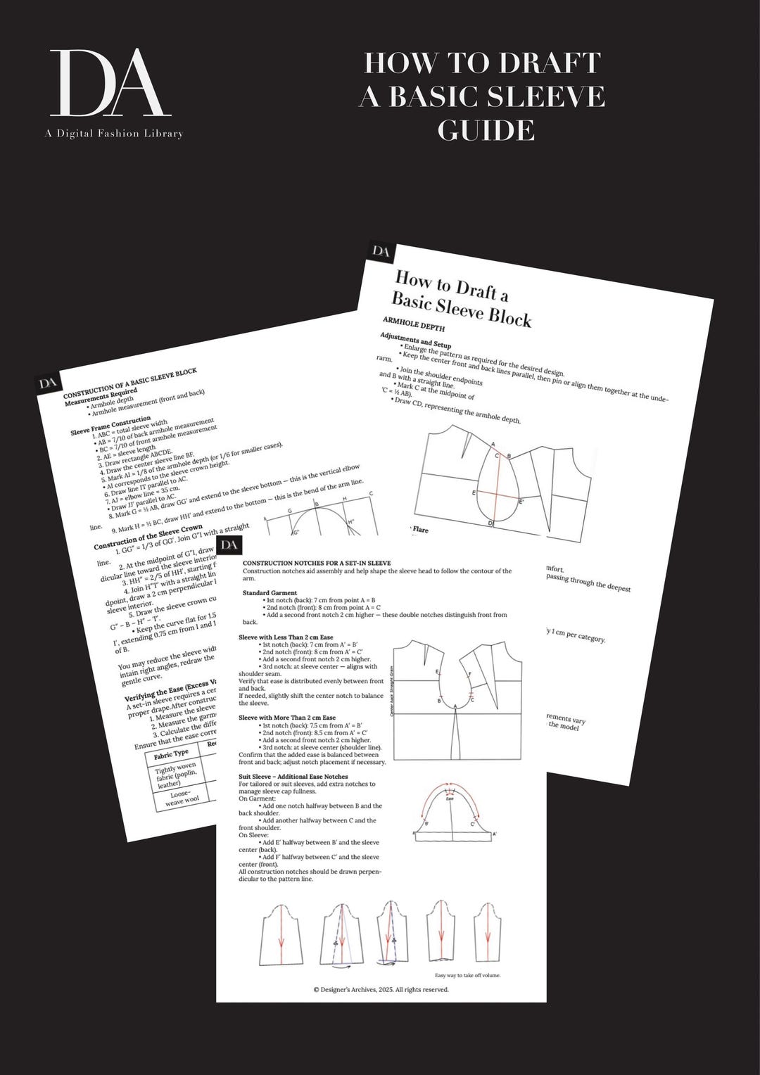 How to Draft a Basic Sleeve PDF – Step-by-step Guide for Pattern Making ...