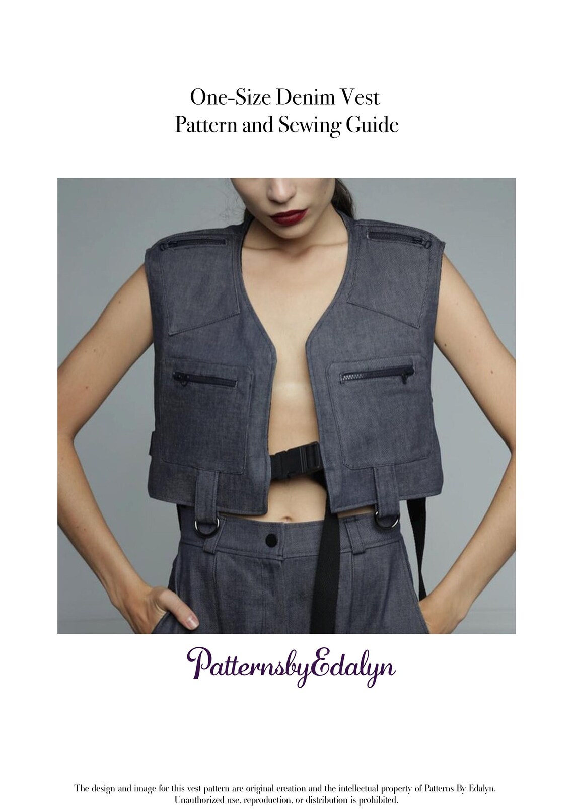 Utility Vest Sewing Pattern Denim Vest Beginner Friendly Pdf Utility ...