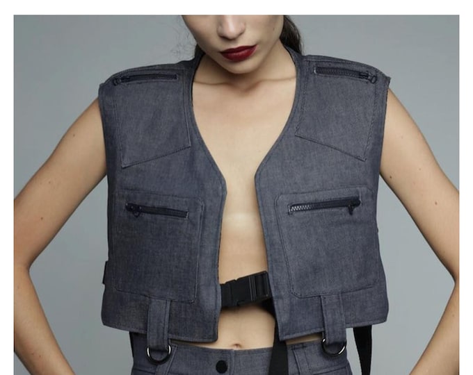 Utility Vest Sewing Pattern Denim Vest Beginner Friendly Pdf Utility ...