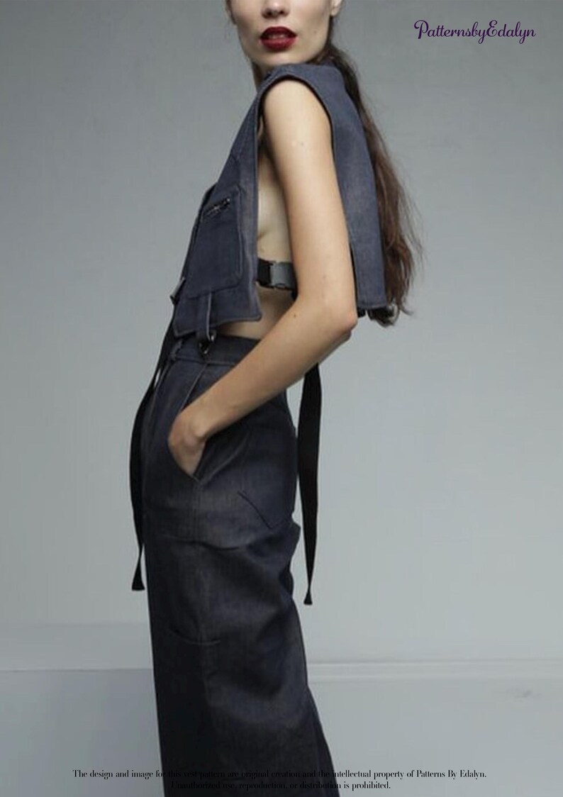 Utility Vest Sewing Pattern Denim Vest Beginner Friendly Pdf Utility ...