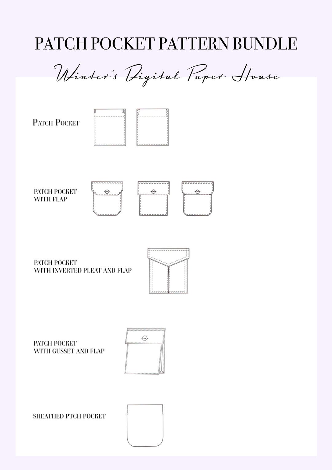 Patch Pocket Pattern Bundle Learn the Basics of Pockets With Step by ...