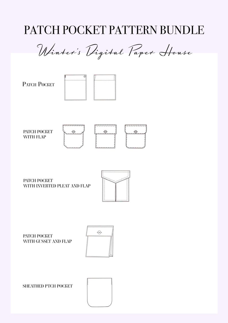 Patch Pocket Pattern Bundle Learn the Basics of Pockets With Step by ...