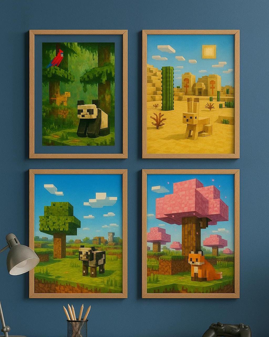 Minecraft Biomes Art Print Set | Kids Room Decor (digital Product) - Etsy