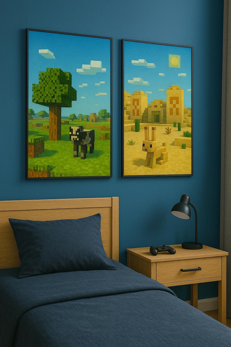 Minecraft Biomes Wall Art | Jungle, Desert, Plains, Cherry Grove ...