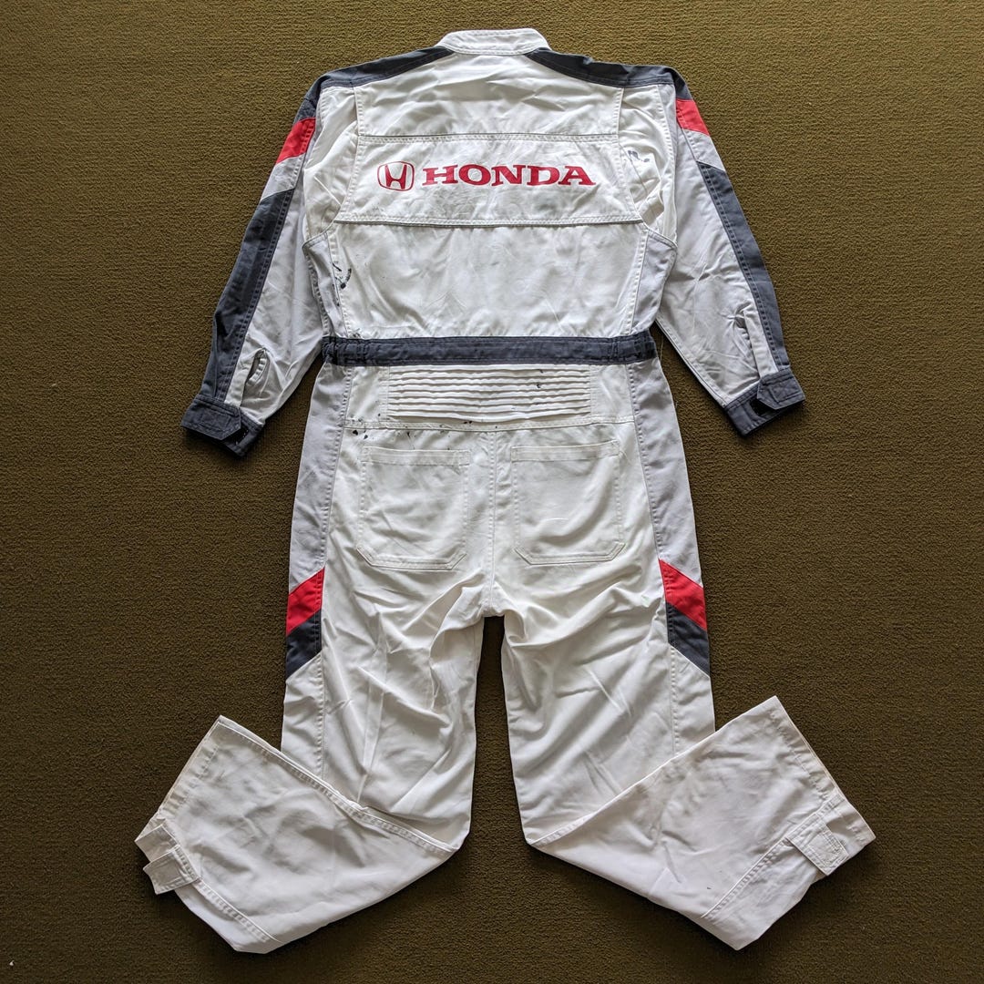 Vintage HONDA Motorsports Racing Team Uniform Coverall Workwear Jacket ...