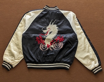 Vintage Dukah Tiger Embroidered Dragon Japanese Brand Velvet Vintage Dukah Tiger Embroidered Dragon Japanese Brand Velvet