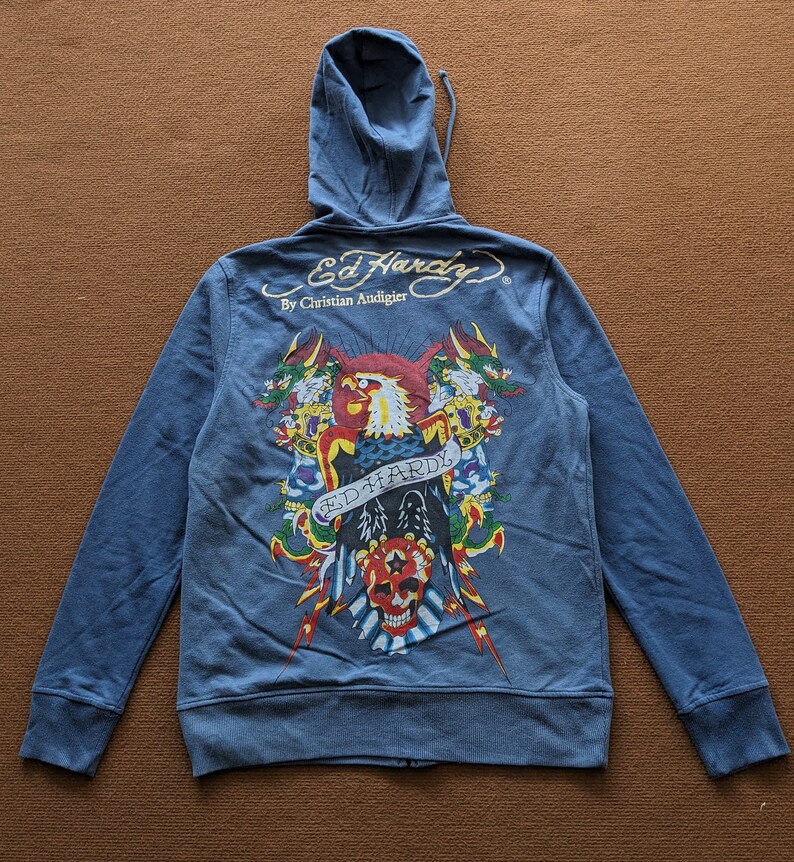 Vintage ED HARDY Rock Style Design Zipper Jacket Hoodies - Etsy