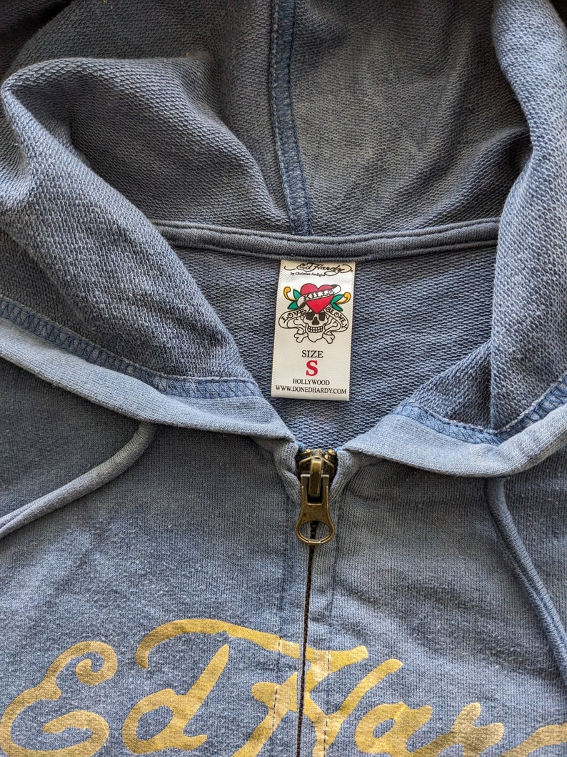 Vintage ED HARDY Rock Style Design Zipper Jacket Hoodies - Etsy