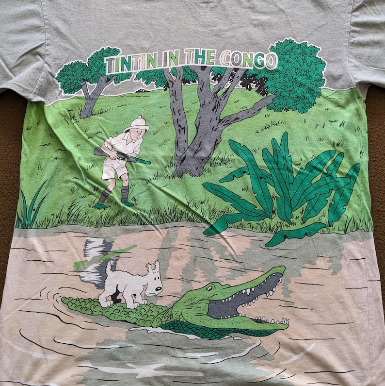 Vintage Tintin in the Congo American Cartoon T-shirt - Etsy