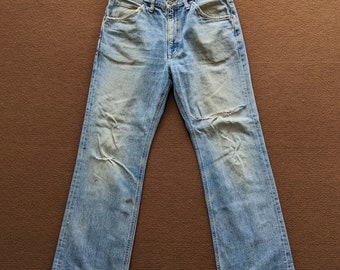 Vintage 1970s LEE Full Cut Straight Leg Dark Denim Jeans 32 Vintage 1970s LEE Full Cut Straight Leg Dark Denim Jeans 32